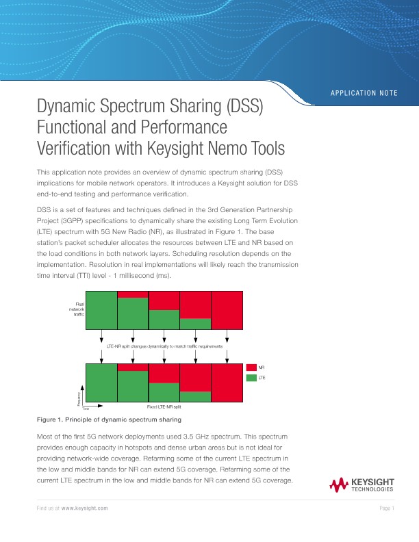 Dynamic Spectrum Sharing (DSS) Functional and Performance Verification with Keysight Nemo Tools ...